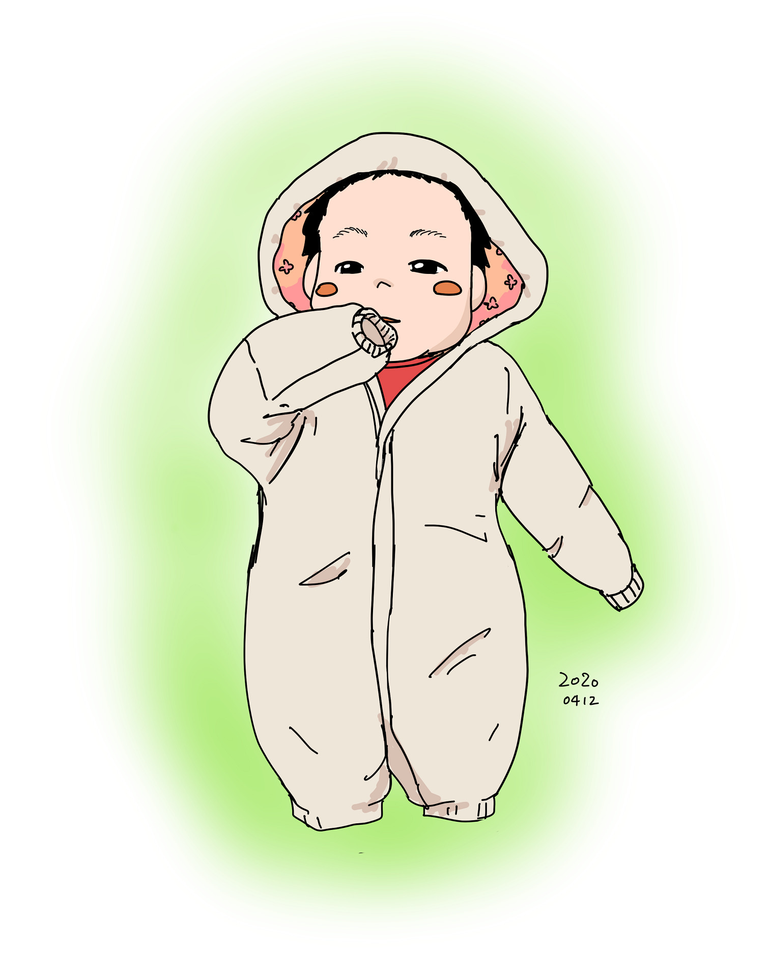 かつきさんのダイアリー：甥っ子ちゃんを描きました。 | Peer Ring - なかまと話そう！女性特有のがん